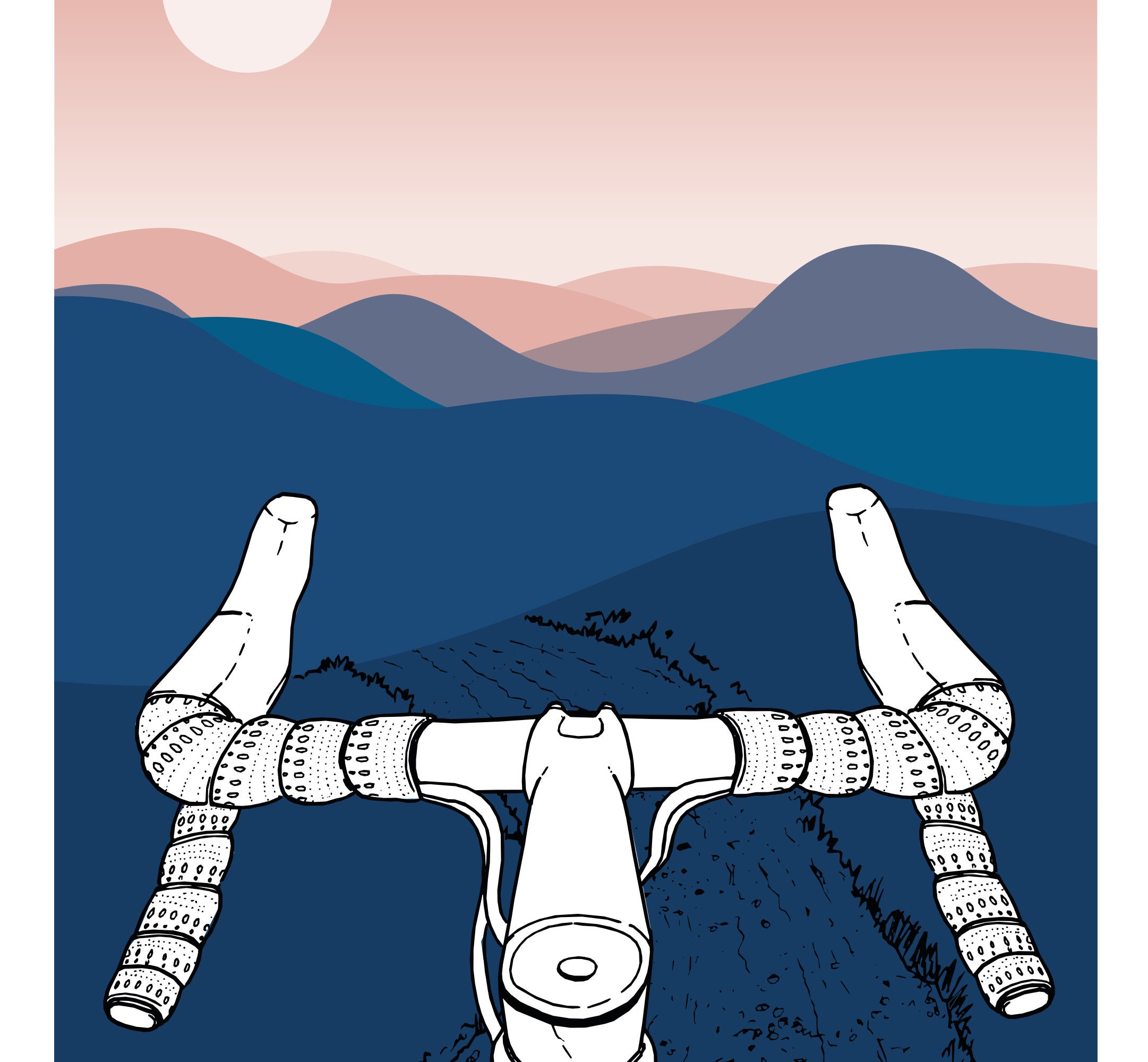Gravel Bike Handlebars Cycling Art Poster - Etsy New Zealand
