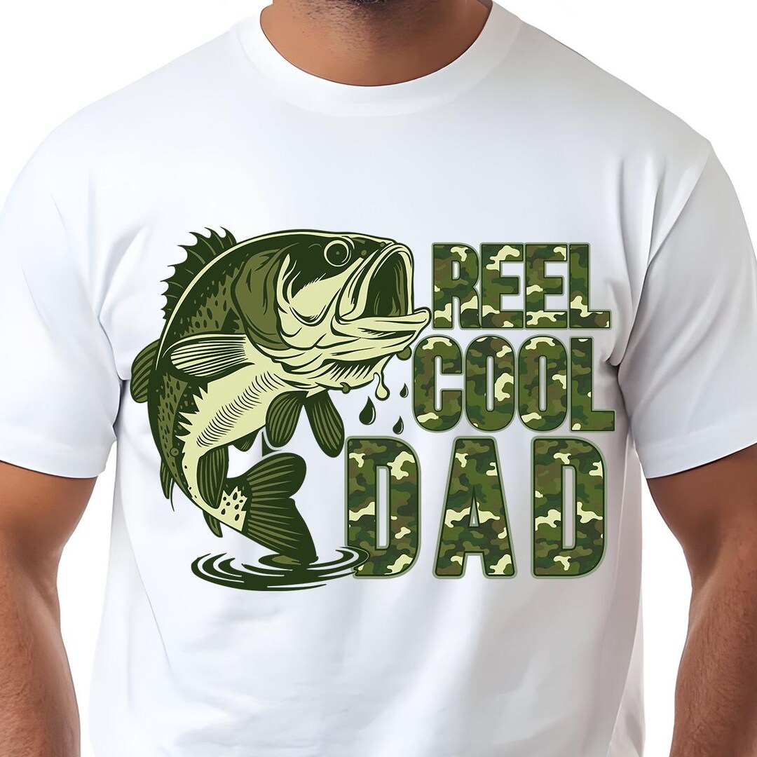 Reel Cool Dad Png, Bass Fish Png, Fishing Funny Father's Day ...