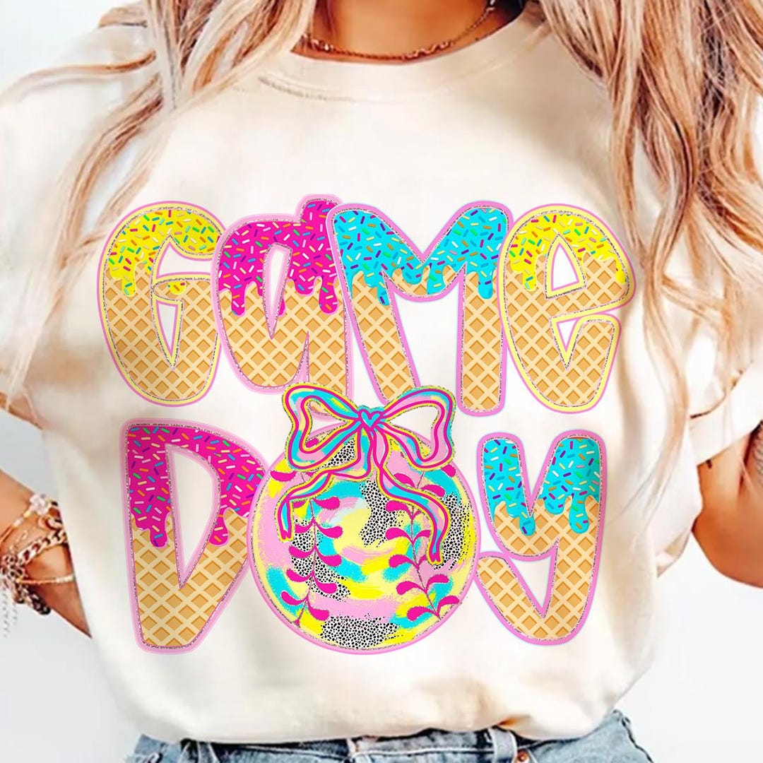 Softball Game Day Drip Png, Softball Mama Drip Png, Softball Ice Cream ...