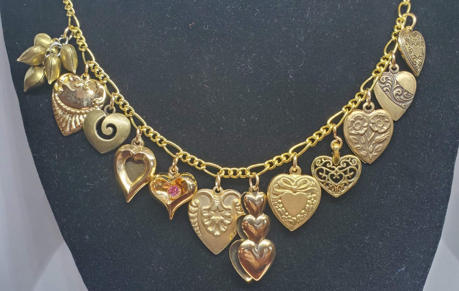 Heart Bracelet Handmade Victorian Vintage Recycled Unique With 12 ...