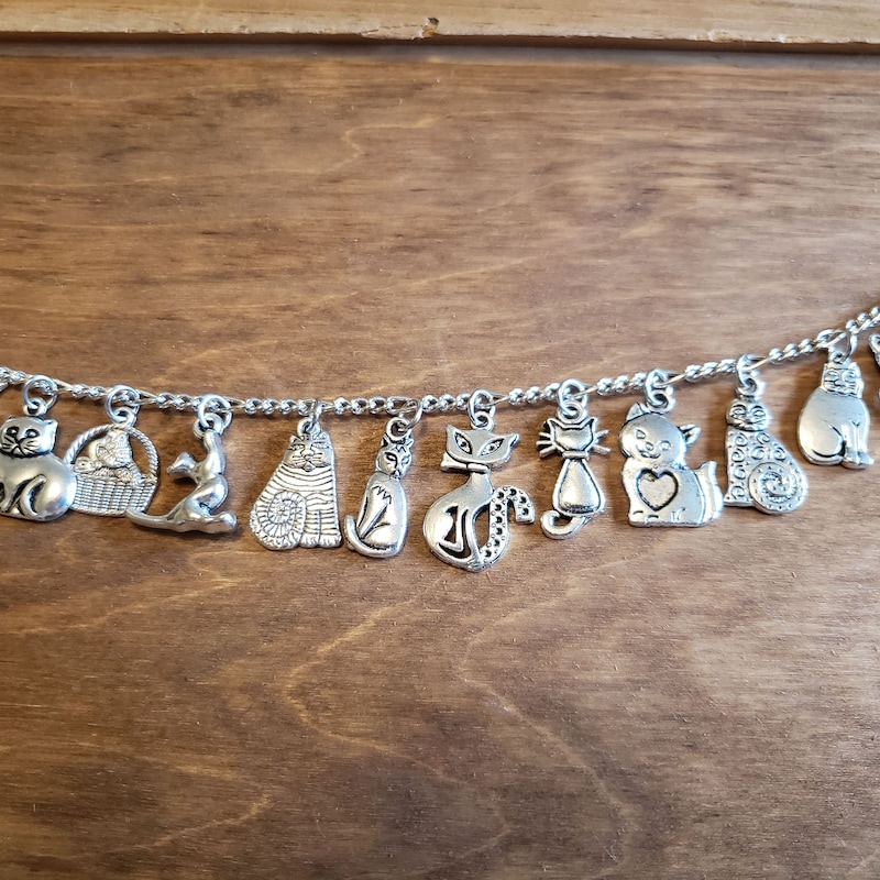 Silver Cat Charm Vintage - Etsy