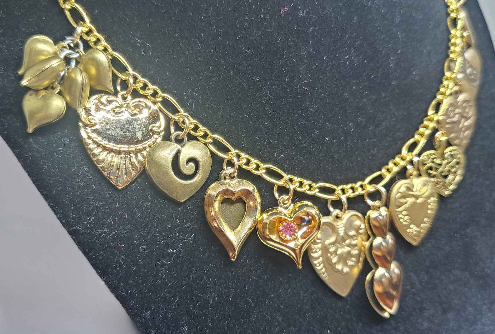 Heart Bracelet Handmade Victorian Vintage Recycled Unique With 12 ...