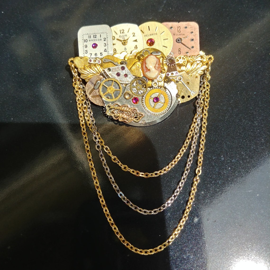 Pin/brooch Handmade From 4 Vintage Victorian Ladies Watch - Etsy