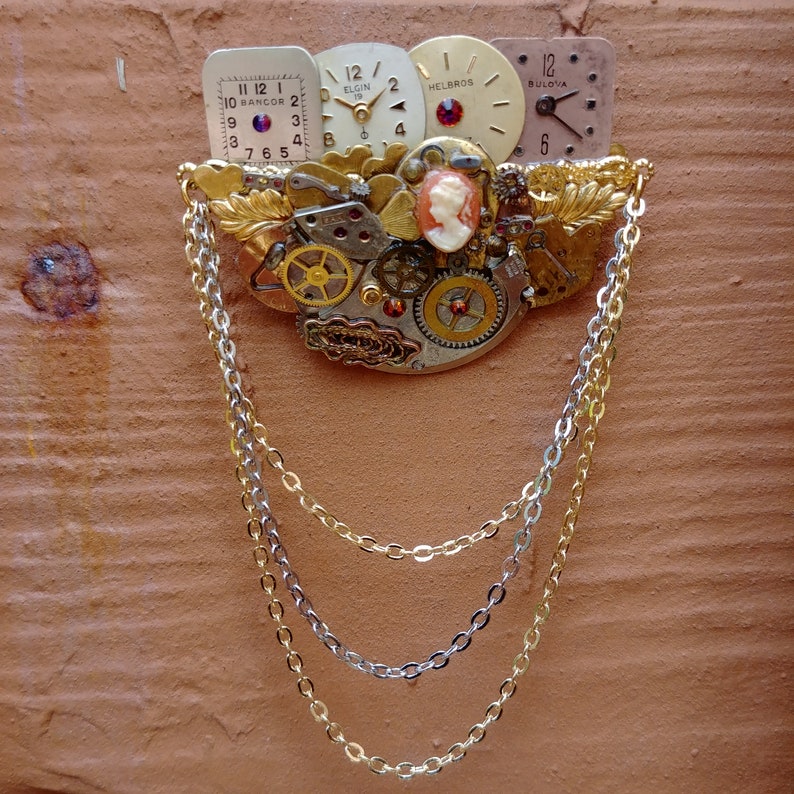 Pin/brooch Handmade From 4 Vintage Victorian Ladies Watch | Etsy