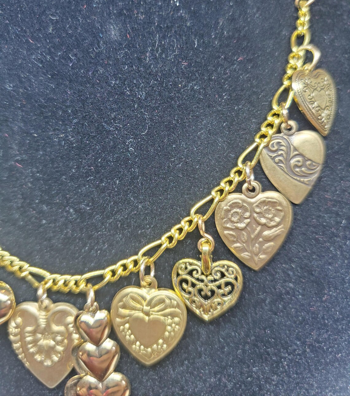 Heart Bracelet Handmade Victorian Vintage Recycled Unique With 12 ...