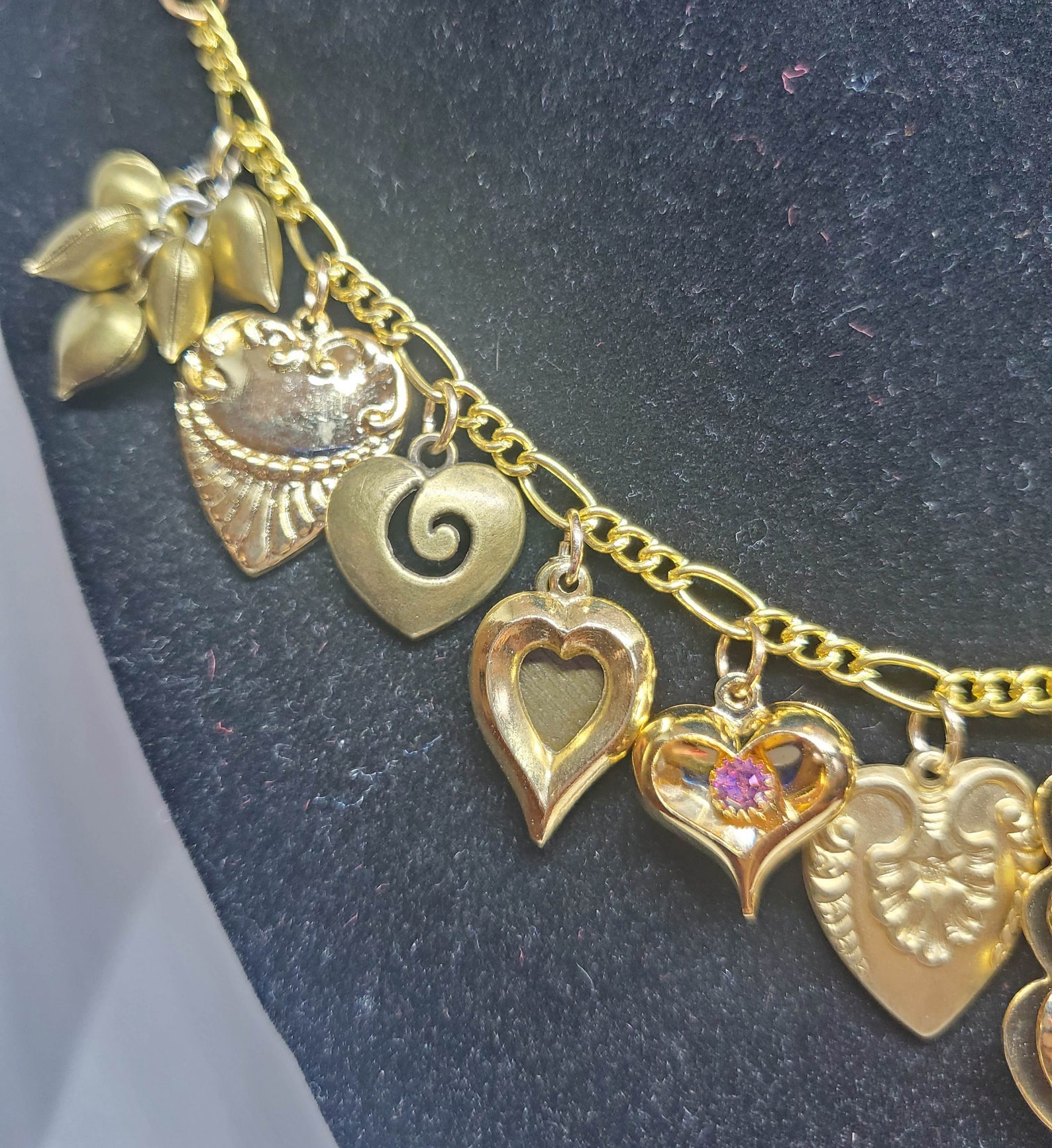 Heart Bracelet Handmade Victorian Vintage Recycled Unique With 12 ...