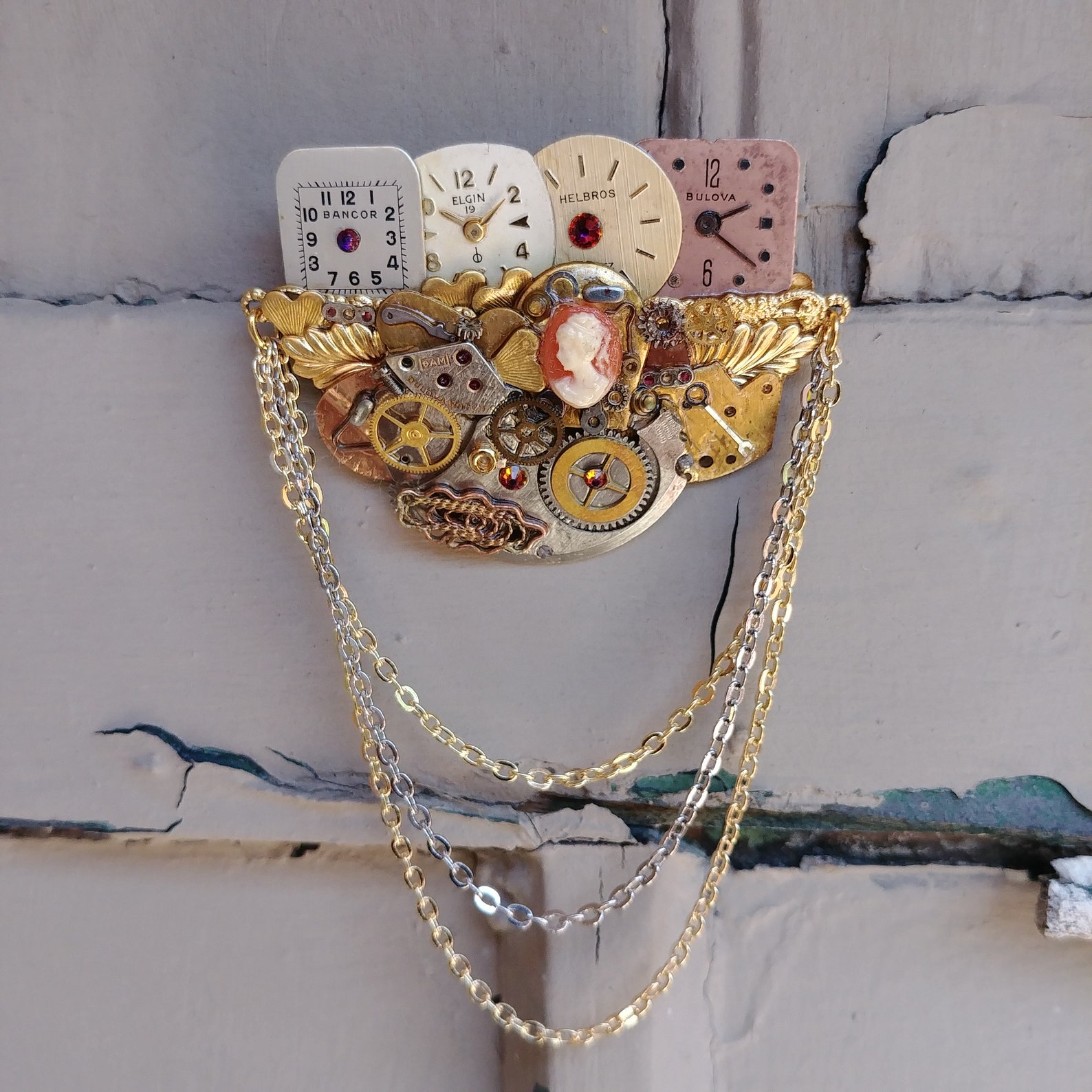 Pin/brooch Handmade From 4 Vintage Victorian Ladies Watch - Etsy