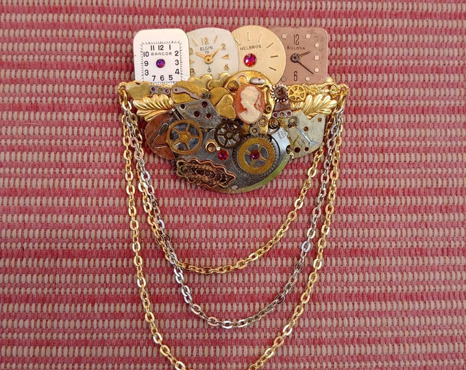 Pin/brooch Handmade From 4 Vintage Victorian Ladies Watch Dials ...
