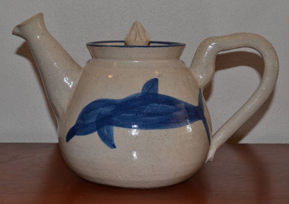 Dolphin Teapot by Sonny Fletcher North Carolina Pottery Signed - Etsy