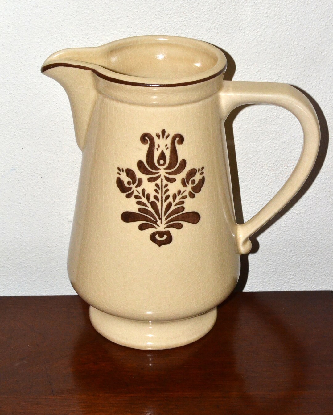 Pfaltzgraff Pitcher Village Pattern #416 2 Quart With Handle, Vintage ...