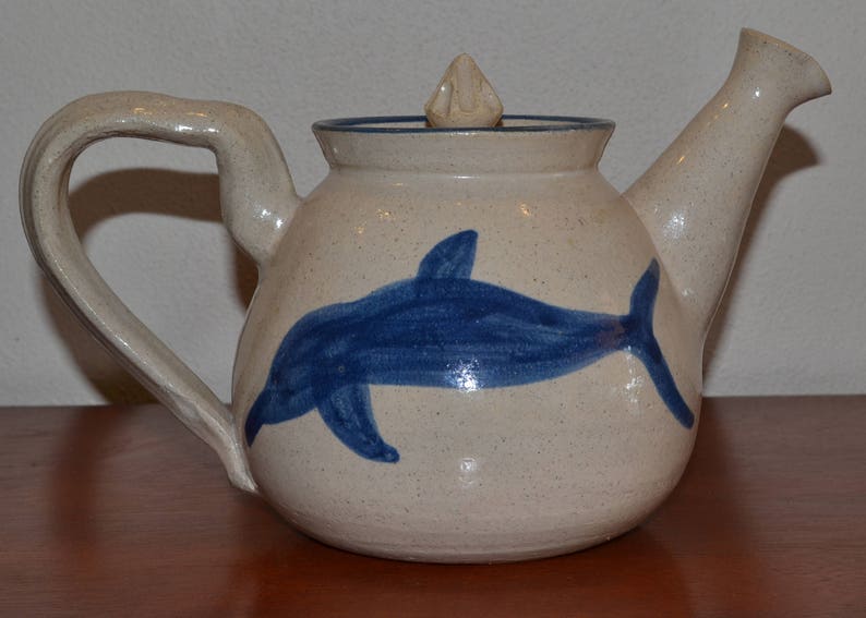 Dolphin Teapot by Sonny Fletcher North Carolina Pottery Signed and ...