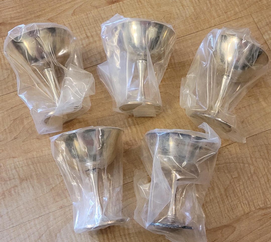 Vintage Salem Portugal Silver-plate Champagne or Sherbet Glasses, Set ...