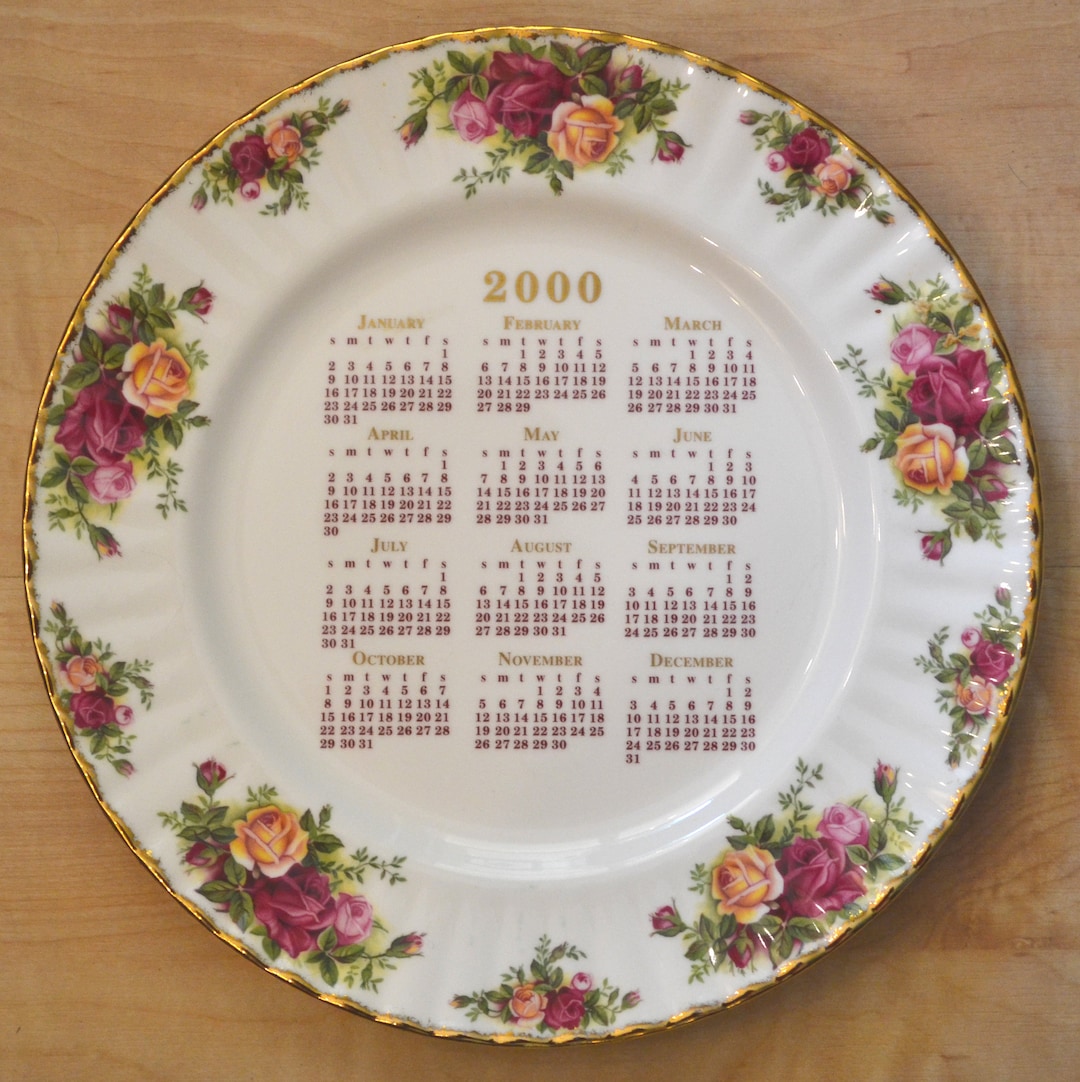 Royal Albert Old Country Roses 2000 Calendar Plate: Signed Bone China ...