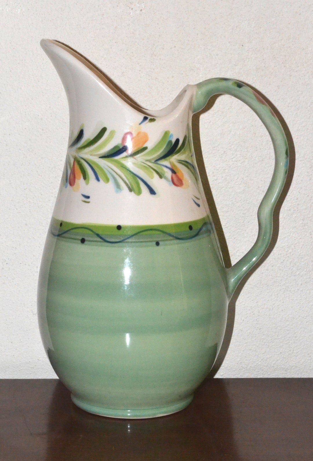 GAIL PITTMAN Hand Painted Water Pitcher 11.5 Inches Tall, 80oz ...