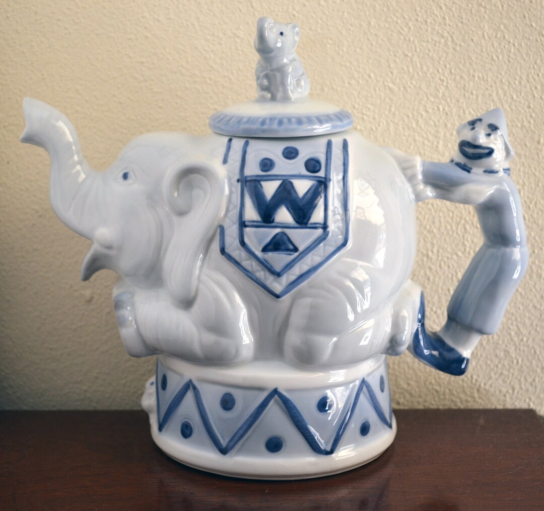 Roy Simpson by J. Luber Vintage Circus Elephant Teapot With Clown ...