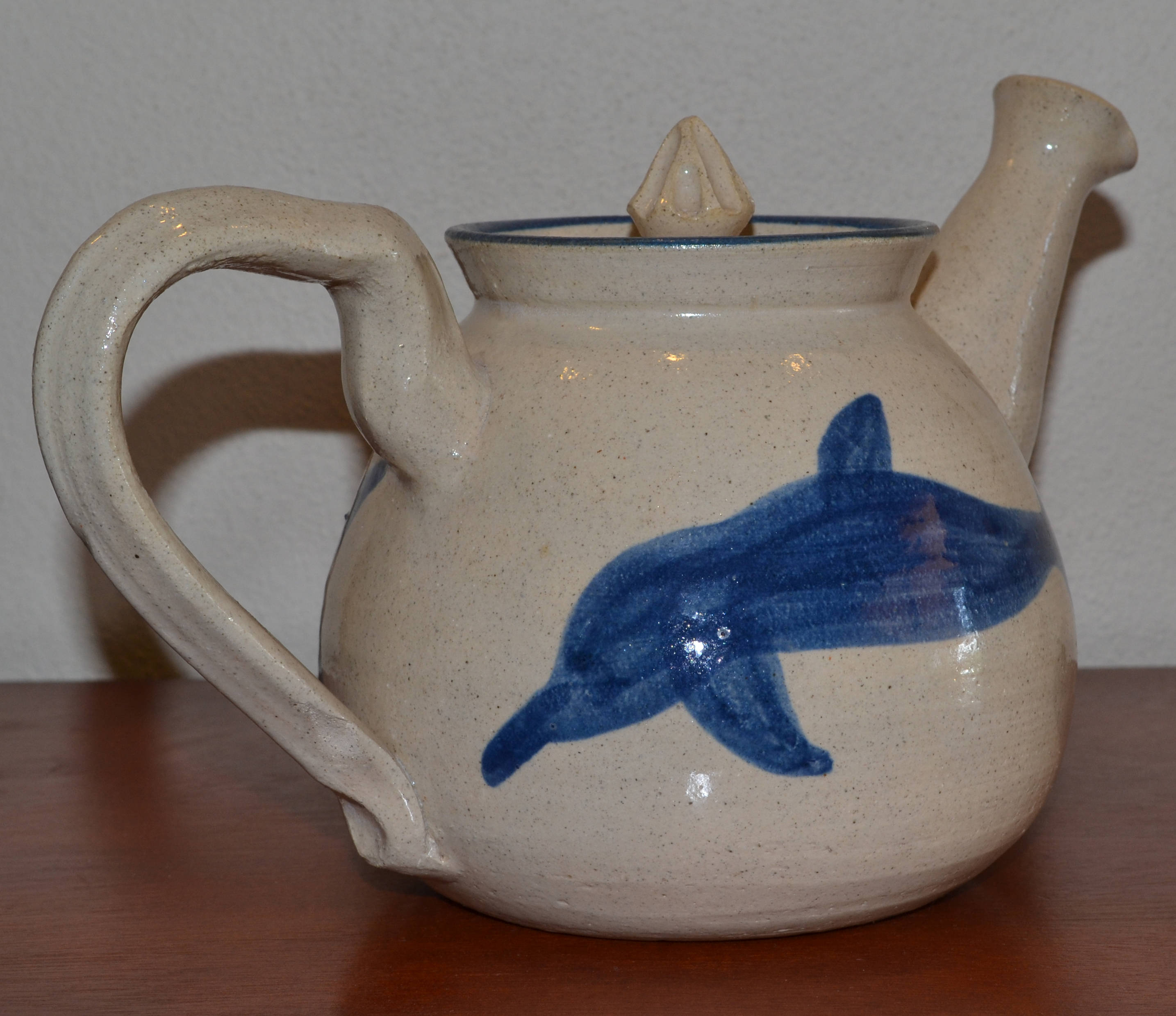 Dolphin Teapot by Sonny Fletcher North Carolina Pottery Signed and ...