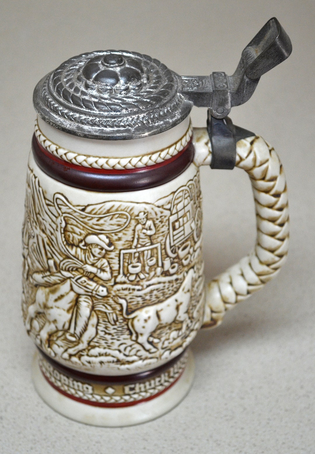 Western Cowboy Theme Beer Stein From Avon 1980 - Etsy