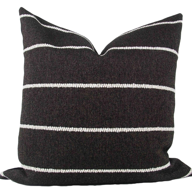 Black Stripe Pillow - Etsy
