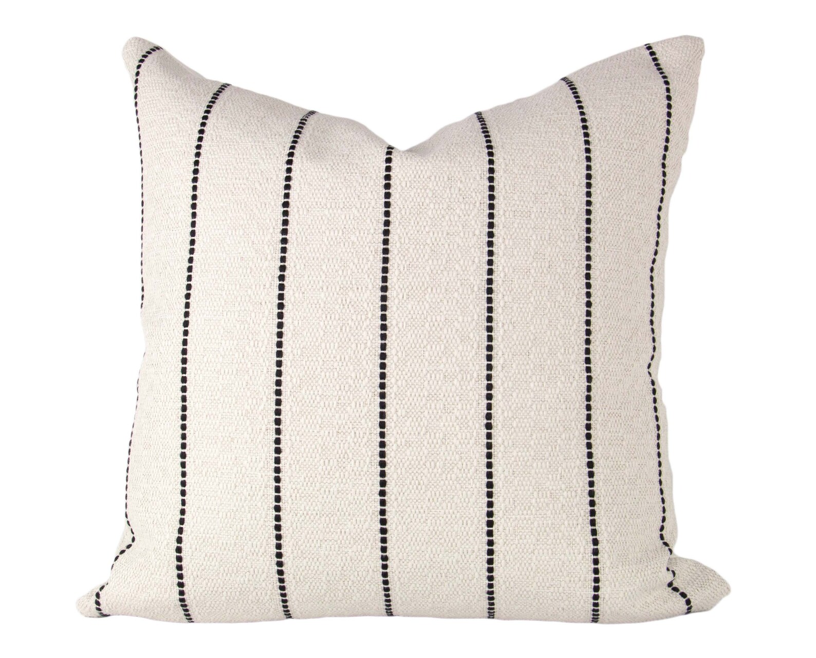 Cream & Black Striped Textured Pillow Cover // Hand Made Home - Etsy