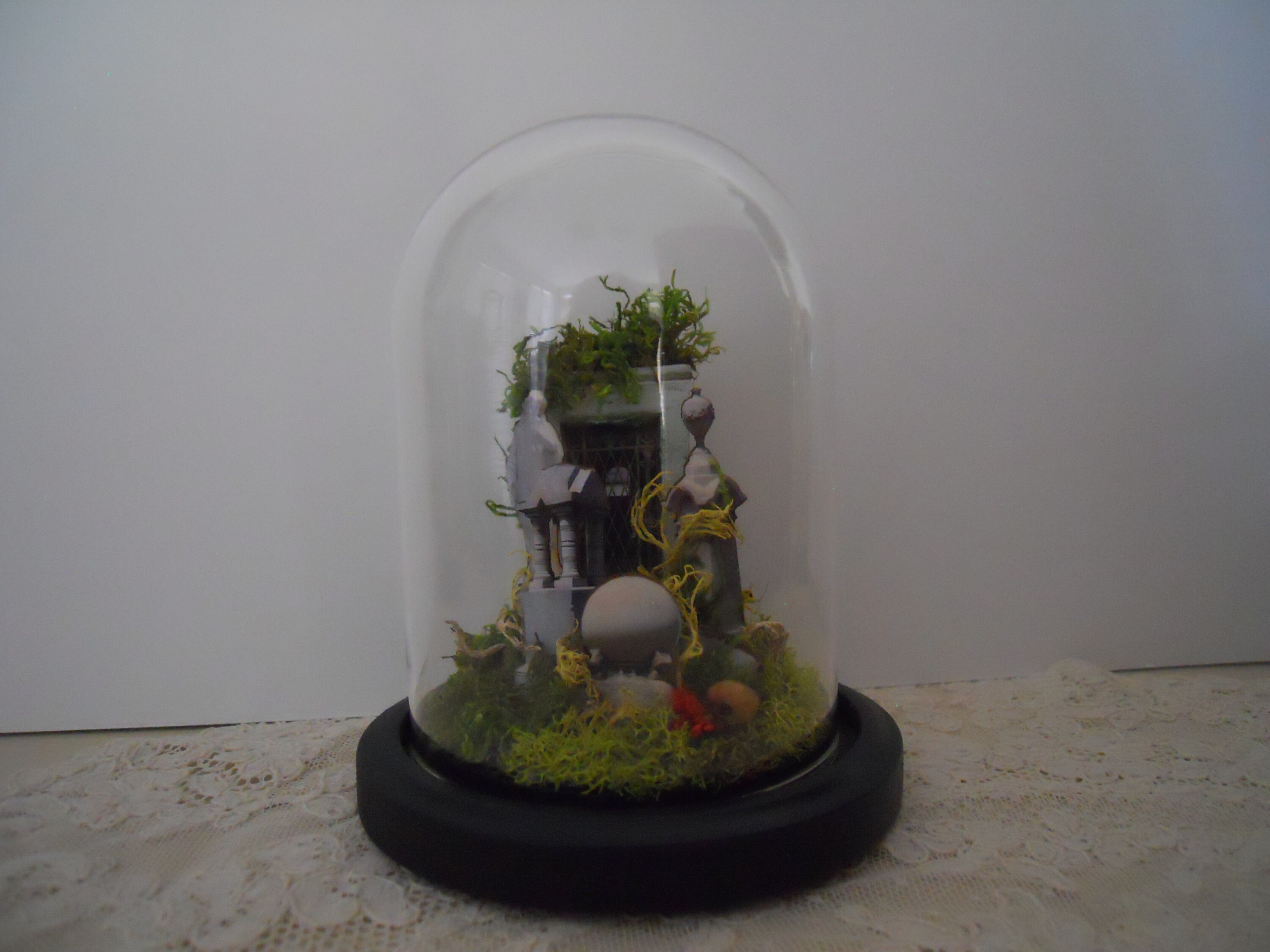 Miniature Cemetery Graveyard in Glass Dome Cloche Spooky - Etsy
