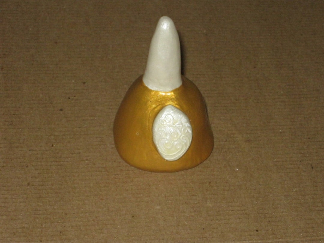 Gold and White Bell With Glass Bead Clapper - Etsy UK
