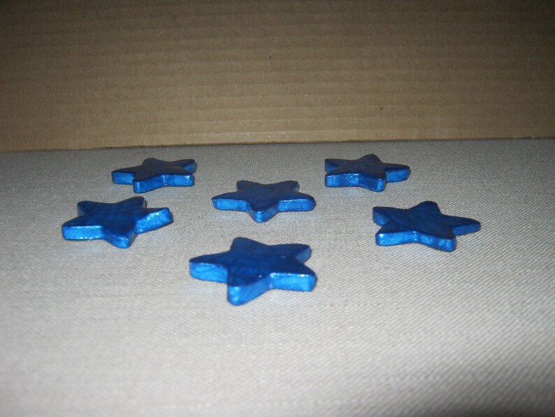 Set of 6 Miniature Royal Blue Glitters Stars - Etsy