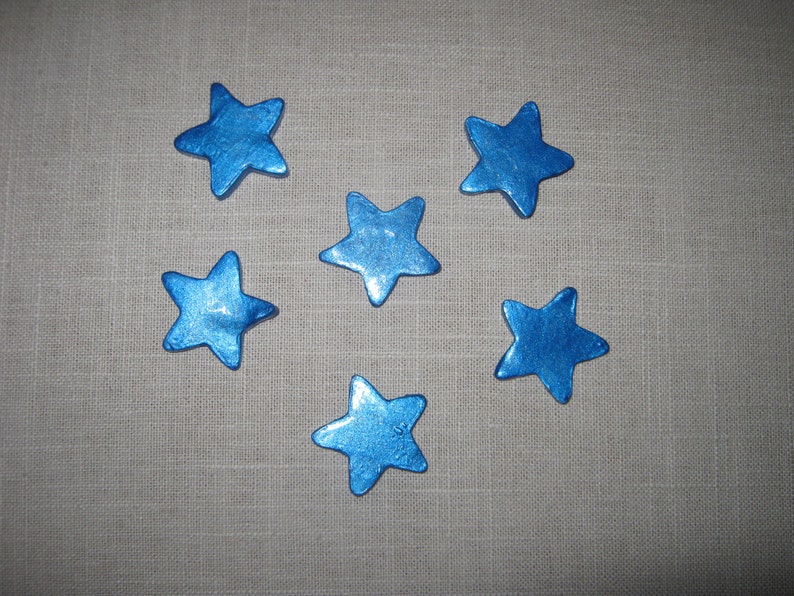 Set of 6 Miniature Royal Blue Glitters Stars - Etsy