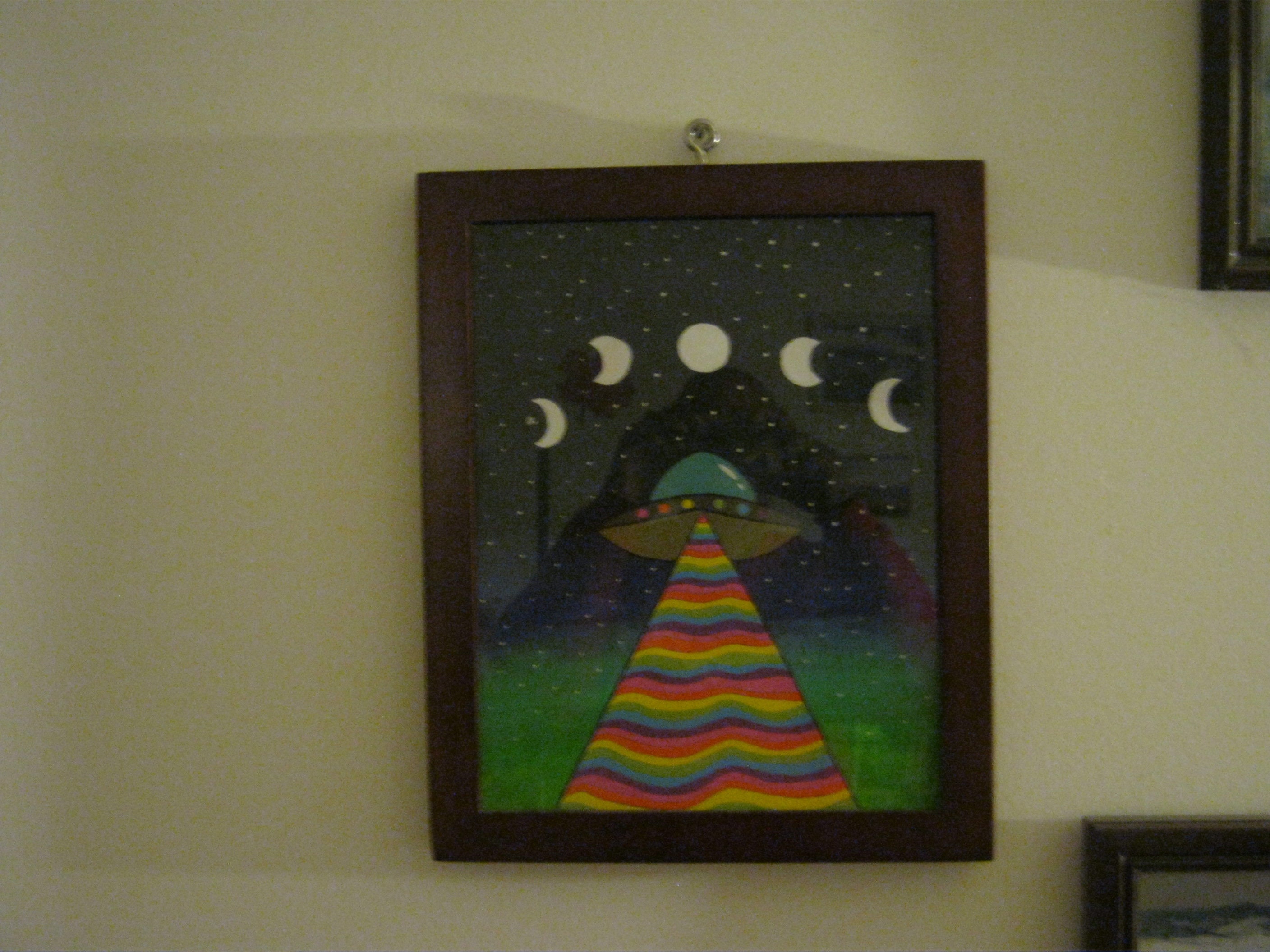 Hand Painted Acrylic Painting Rainbow UFO - Etsy Ireland