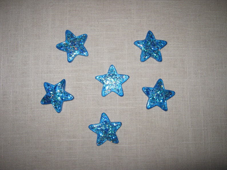 Set of 6 Miniature Royal Blue Glitters Stars - Etsy