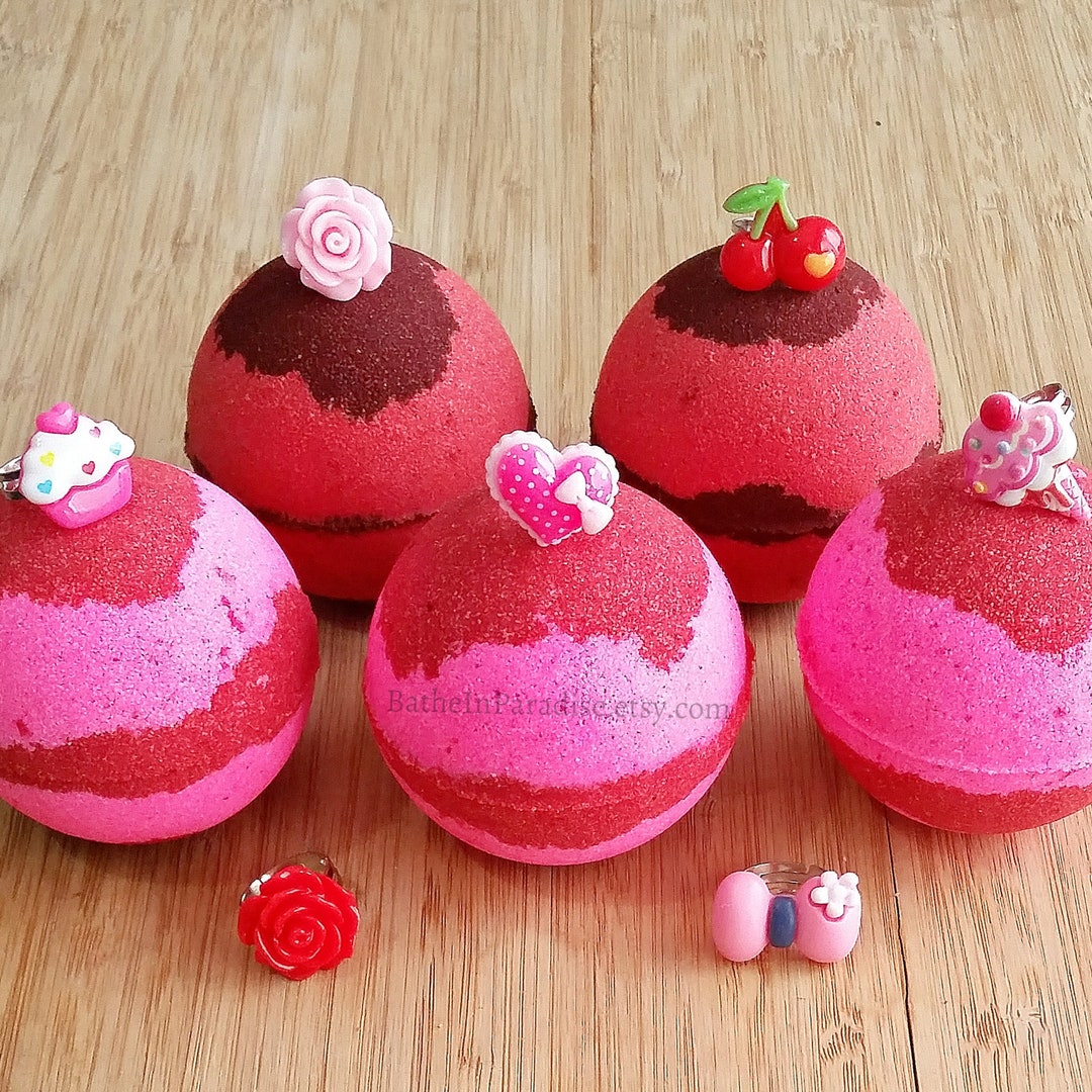Cherry Scented Ring Bath Bomb: Kid's Surprise Toy Inside - Etsy