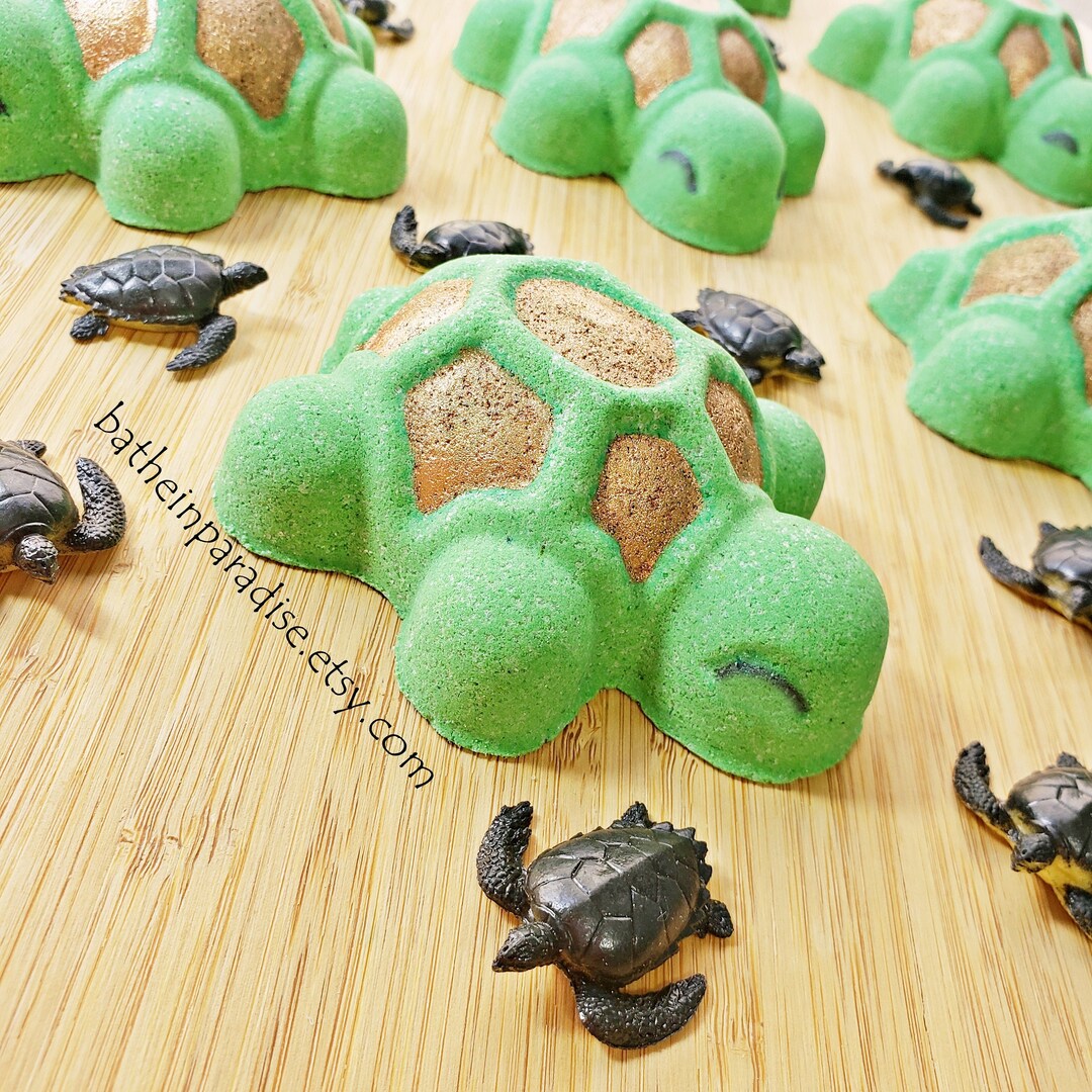 Turtle Bath Bomb With Toy Surprise, Kids Bath Fizzer - Etsy