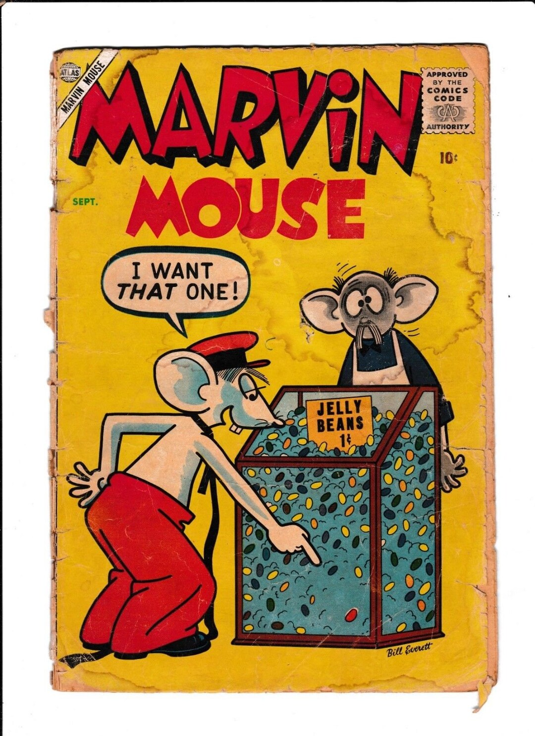 Marvin Mouse 1 1957 Bill Everett Cover Atlas Comics Silver Age Vintage ...