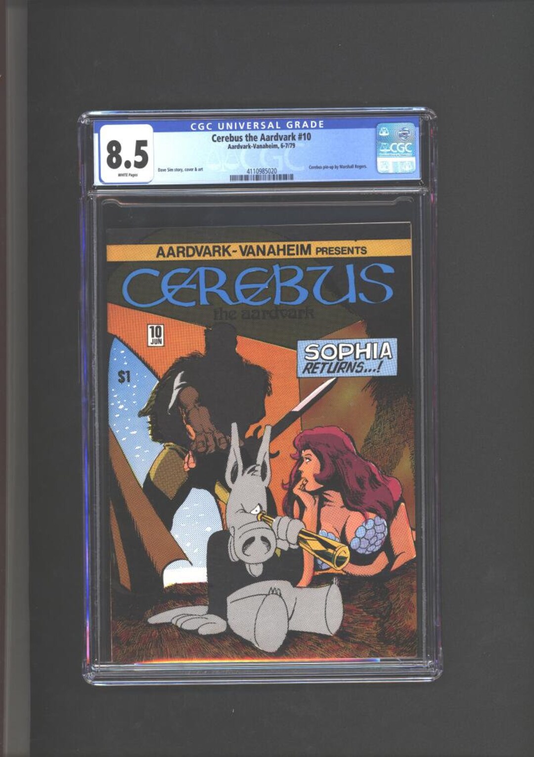 Cerebus the Aardvark 10 CGC 8.5 Cerebus Pin-up by Marshall Rogers 1979 ...
