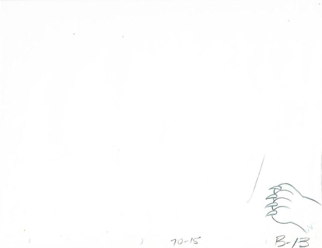 One Original Unknown Animation Production Pencil Drawing Paw With Nails ...