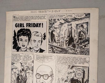Original Comic Art Dick Tracy Girl Friday by Tom Hickey - Etsy