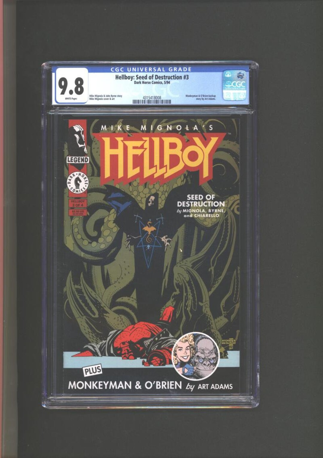 Hellboy: Seed of Destruction 3 CGC 9.8 Monkeyman & O'brien Back up Story 1994 - Etsy