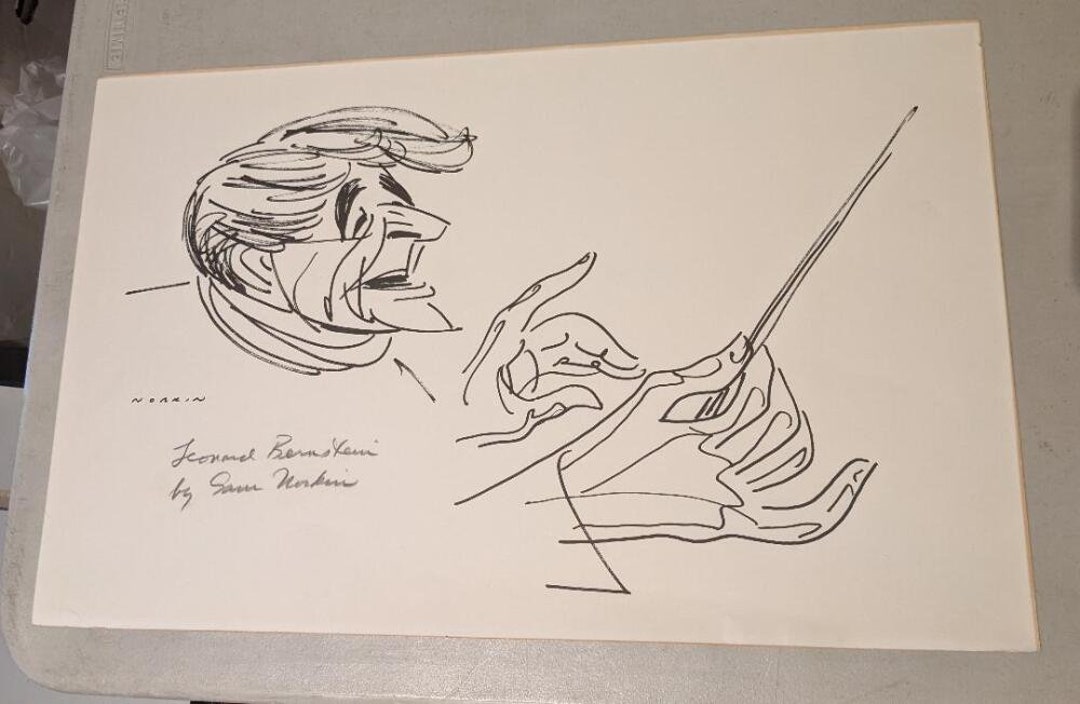 Leonard Bernstein Caricature by Famous Artist Sam Norkin - Etsy