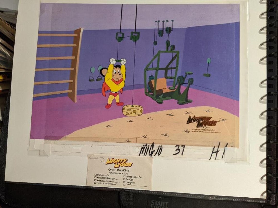 Mighty Mouse Original Hand Painted Production Cel With Laser Printed ...