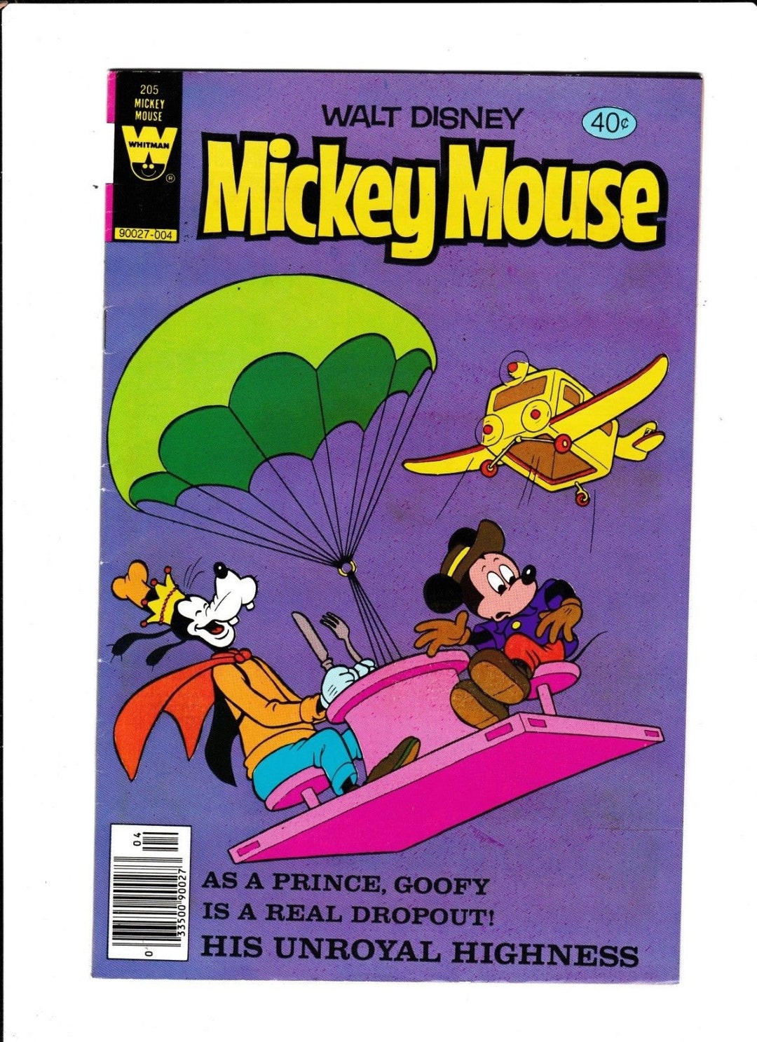 Mickey Mouse 205 Parachute Cover Gold Key Comics Bronze Age Vintage ...