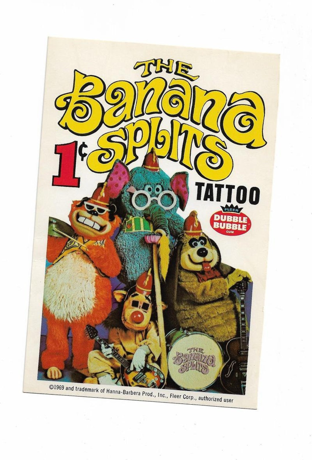 The Banana Splits Vending Machine Card Tattoo Dubble Bubble - Etsy