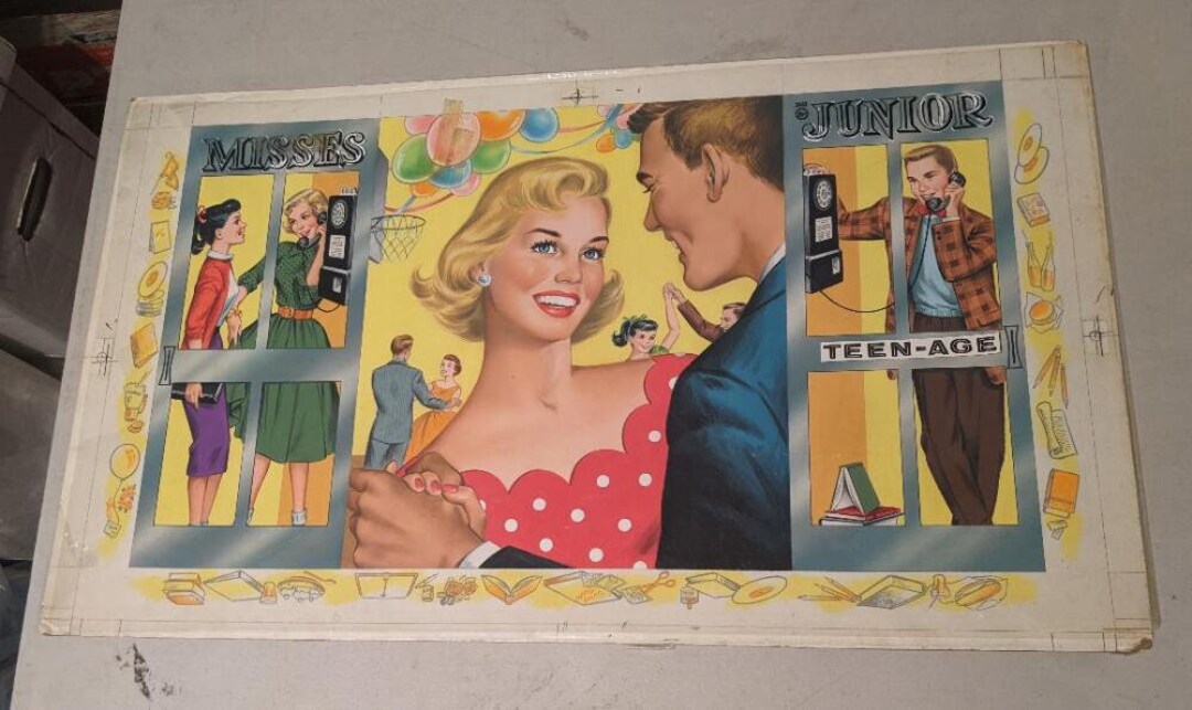 Tina 1960/63 Punch Out Paper Doll Art for Cover With Acetate Over Lay ...