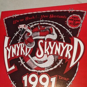 Lynyrd Skynyrd 1991 Tour Poster Signed by Randy Tuten - Etsy