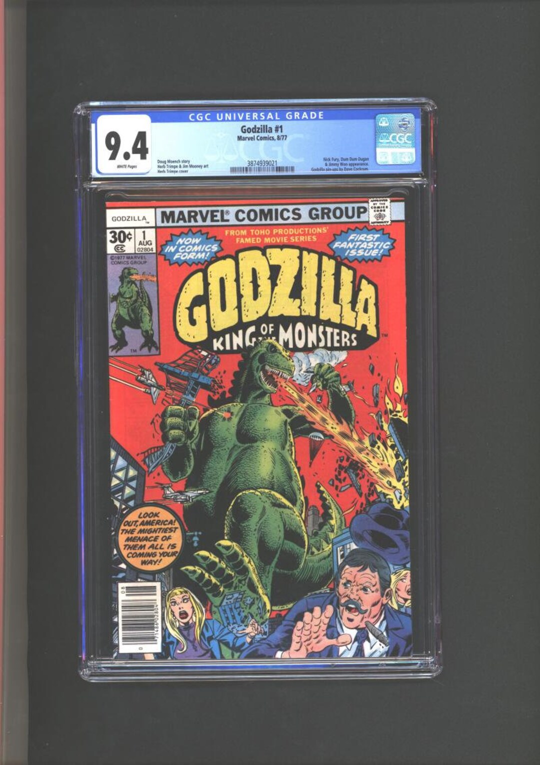 Godzilla 1 CGC 9.4 Nick Fury Dum Dum Dugan & Jimmy Woo App - Etsy