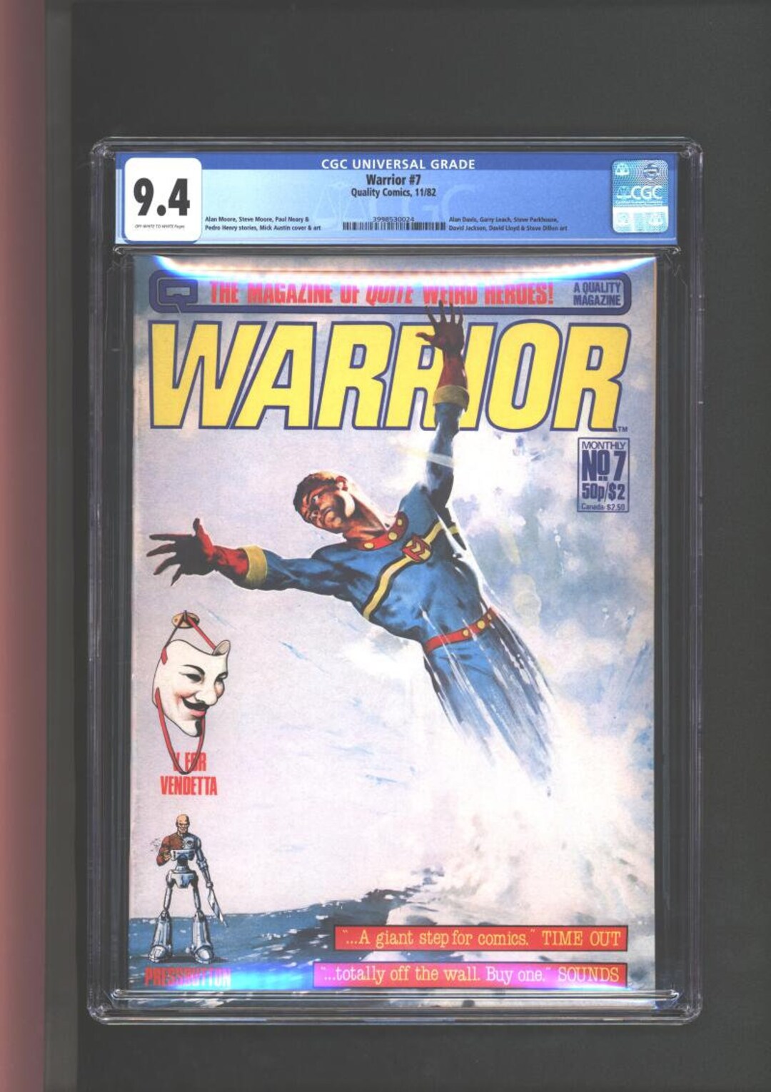 Warrior 7 CGC 9.4 UK Mick Austin Cover & Art 1982 - Etsy