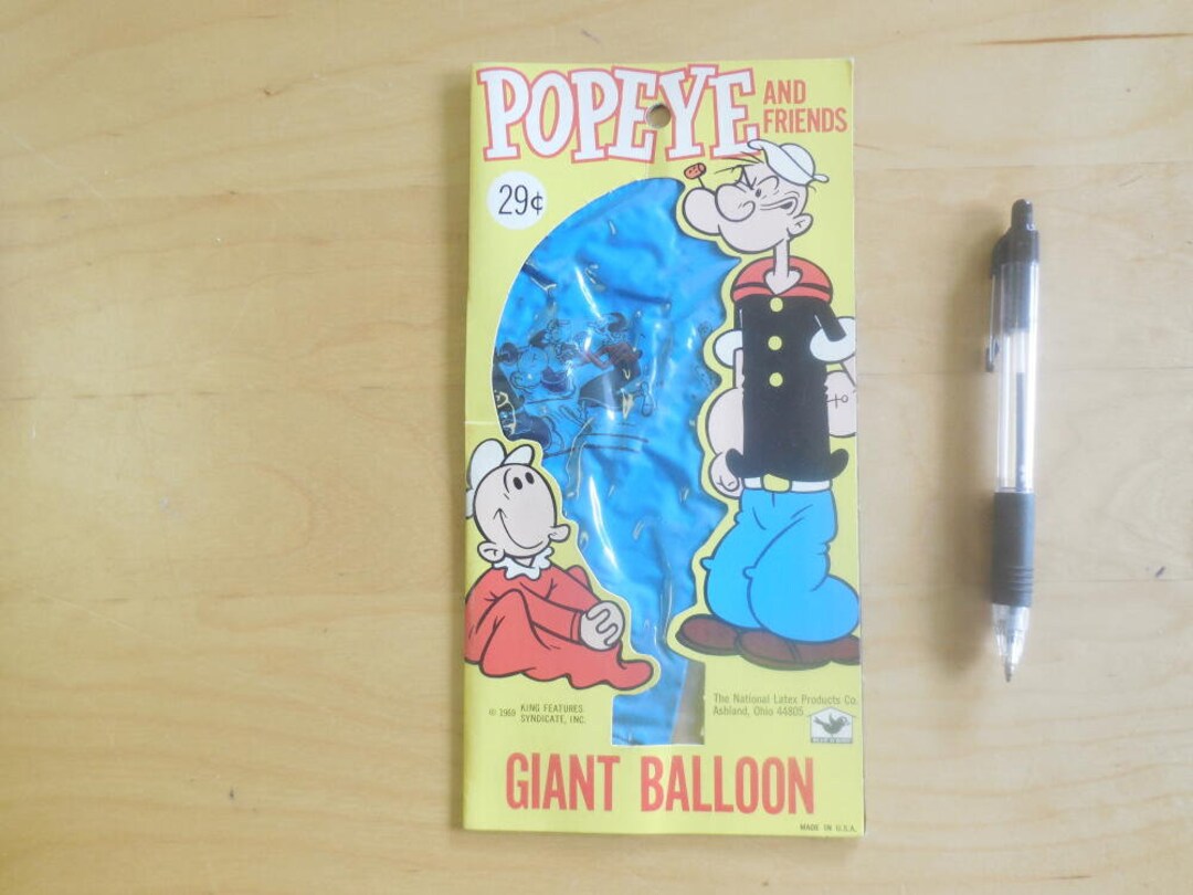 Popeye and Friends Giant Balloon 1969 National Latex Products 296KF ...