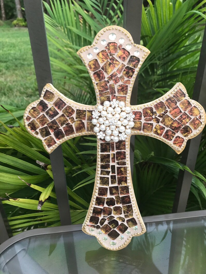 Mosaic Cross, Wall Cross, Mosaic Art, Mosaic Home Decor, Gifts, Wood ...