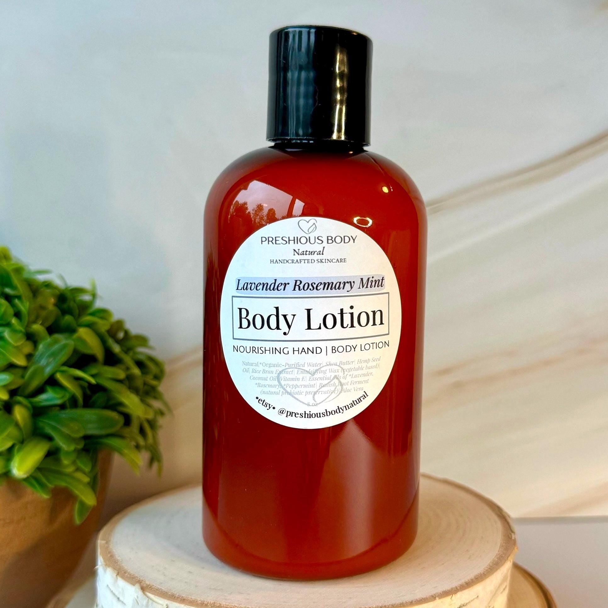 Lavender Rosemary Mint Body Lotion, Natural Herbal Moisturizer (8.4oz ...
