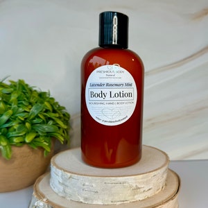 Lavender Rosemary Mint Body Lotion, Natural Herbal Moisturizer (8.4oz ...