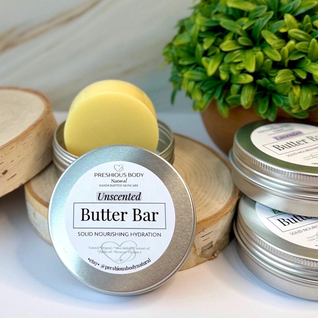 Butter Bar With Tin, Solid Lotion Bar, Body Butter Bar, Natural Organic ...