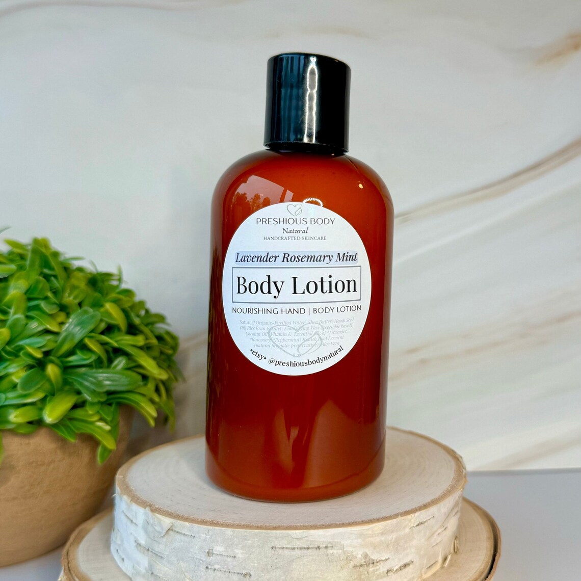 Lavender Rosemary Mint Body Lotion, Natural Herbal Moisturizer (8.4oz ...